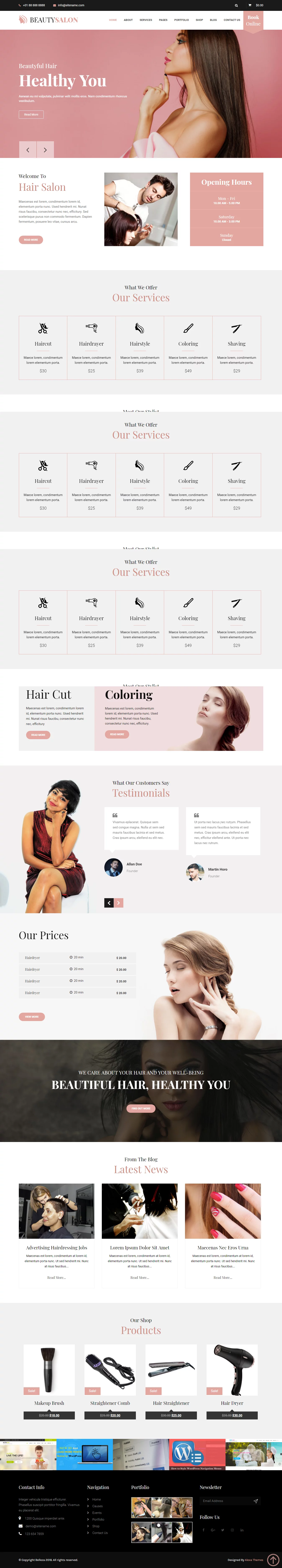 15+ Best Free Spa and Beauty WordPress Themes - 8DegreeThemes
