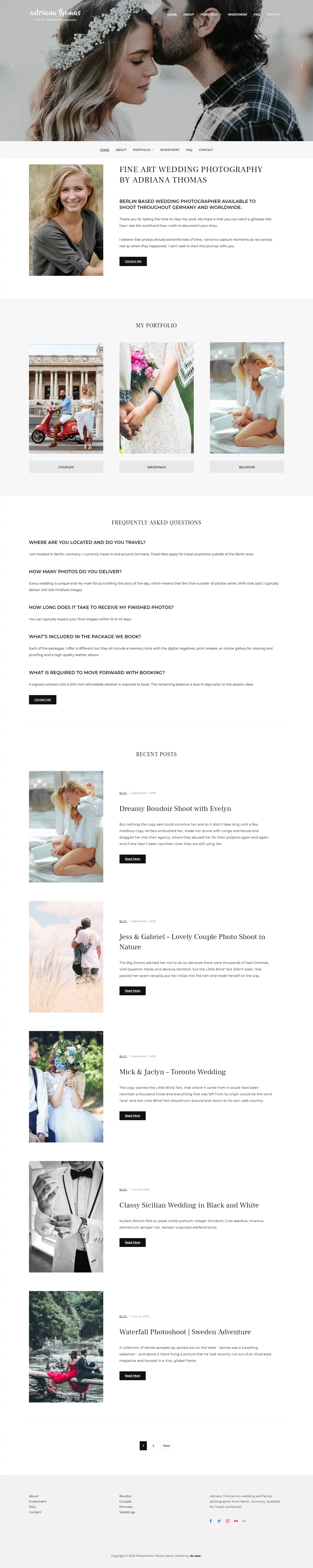 10+ Best Free Wedding WordPress Themes - 8DegreeThemes