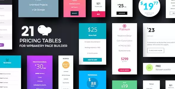 Best Pricing Tables Addons for Visual Composer - 8DegreeThemes