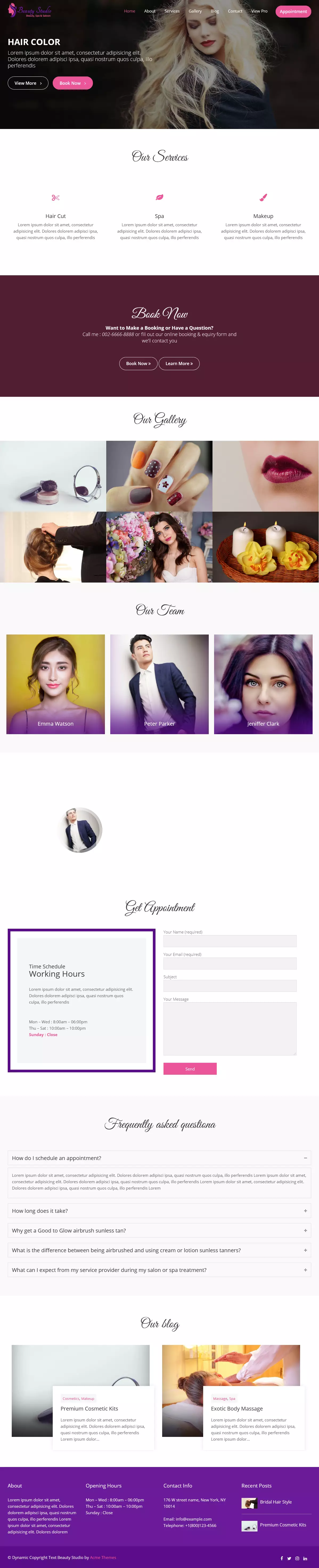 15+ Best Free Spa and Beauty WordPress Themes - 8DegreeThemes