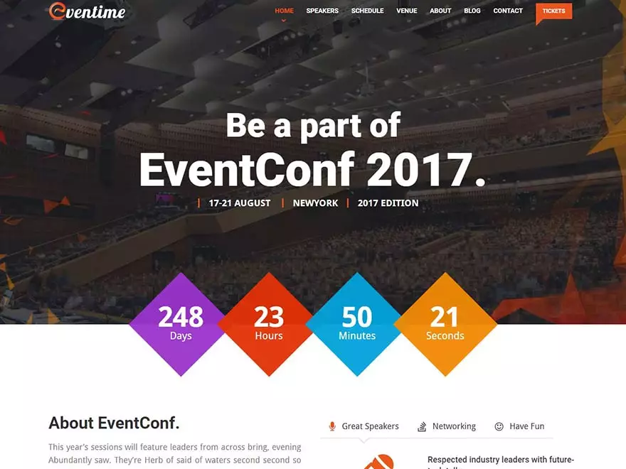 10+ Best Premium Event WordPress Themes - 8DegreeThemes