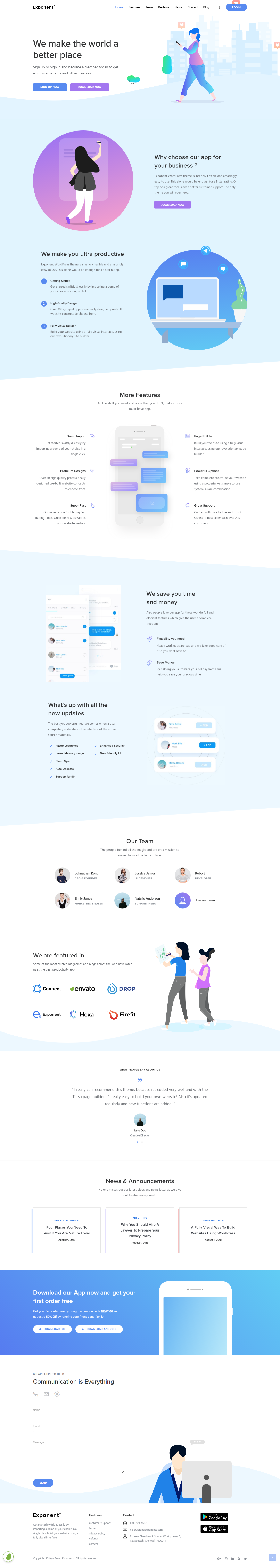 10+ Best Premium Mobile App WordPress Themes - 8DegreeThemes