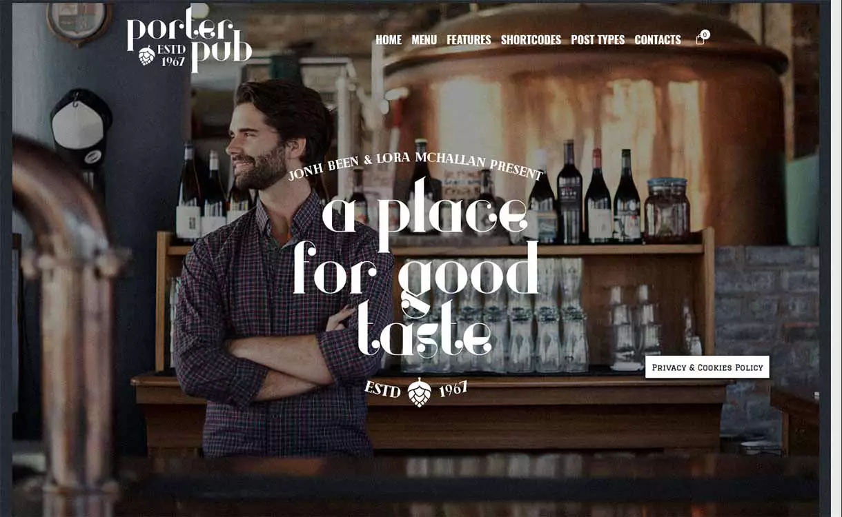 10+ Best Premium Bar and Pub WordPress Themes - 8DegreeThemes