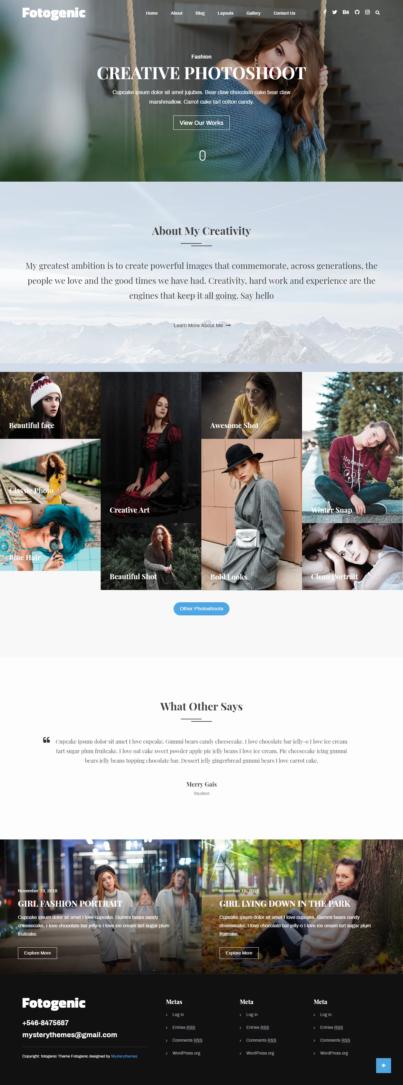 10+ Best Free Gallery WordPress Themes - 8DegreeThemes