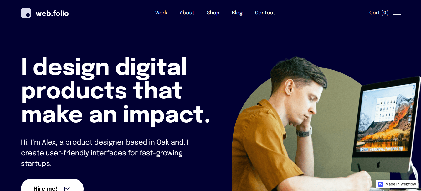 10+ Best Webflow Portfolio Templates of 2023 - 8DegreeThemes